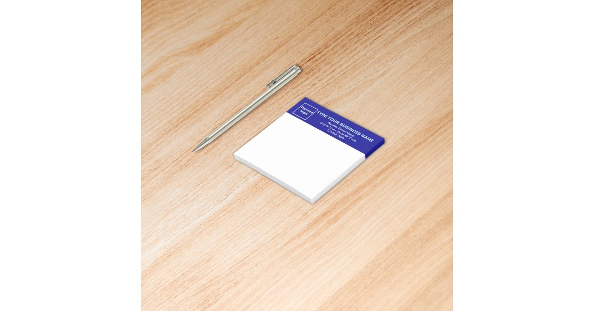 Business Blue Heading White Square post it note | Zazzle