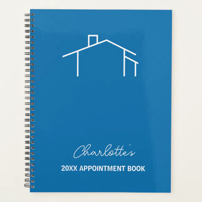 Business Blue House Logo Appointment Book Planner | Zazzle