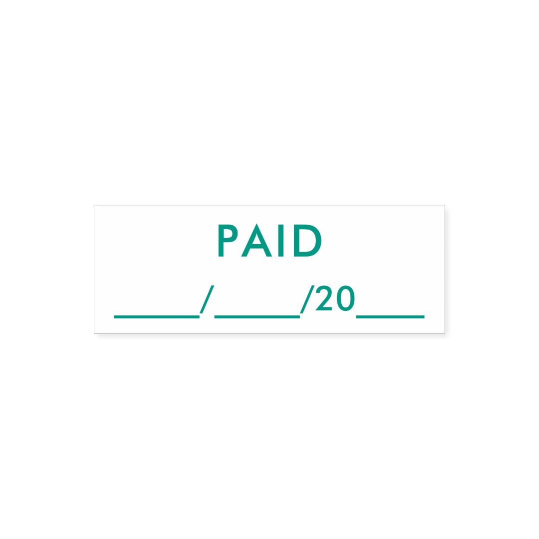 Business Bookkeeping Blue Ink PAID with Date Self-inking Stamp | Zazzle