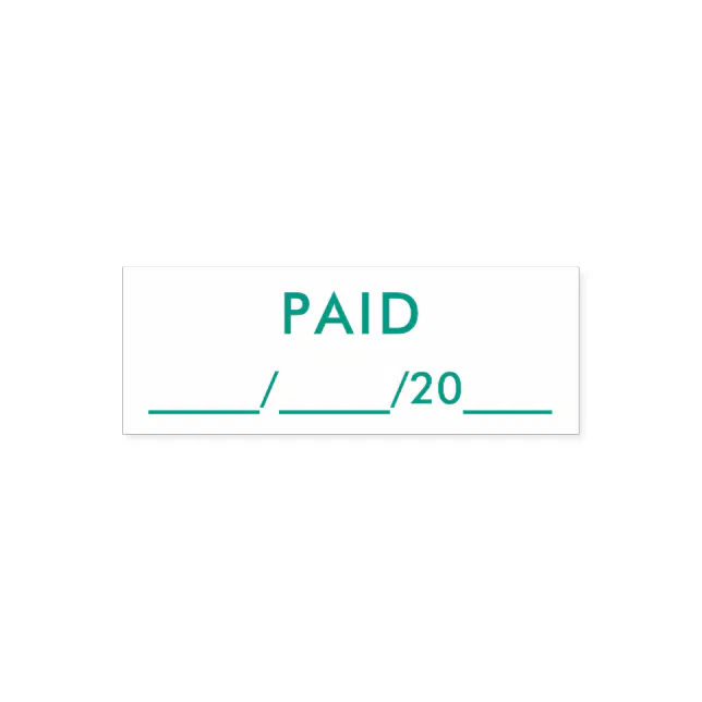Business Bookkeeping Blue Ink PAID with Date Self-inking Stamp | Zazzle