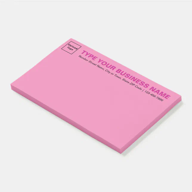 Business Brand on Heading of Pink Large Post-it Notes | Zazzle