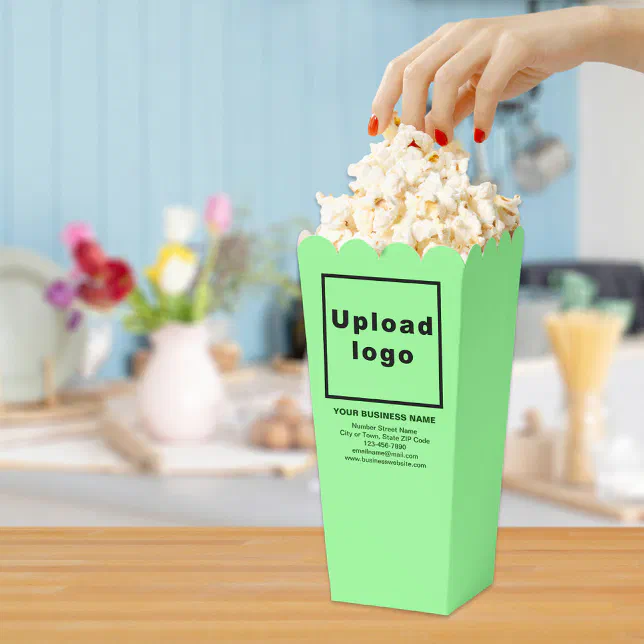 Business Brand on Light Green Popcorn Box | Zazzle