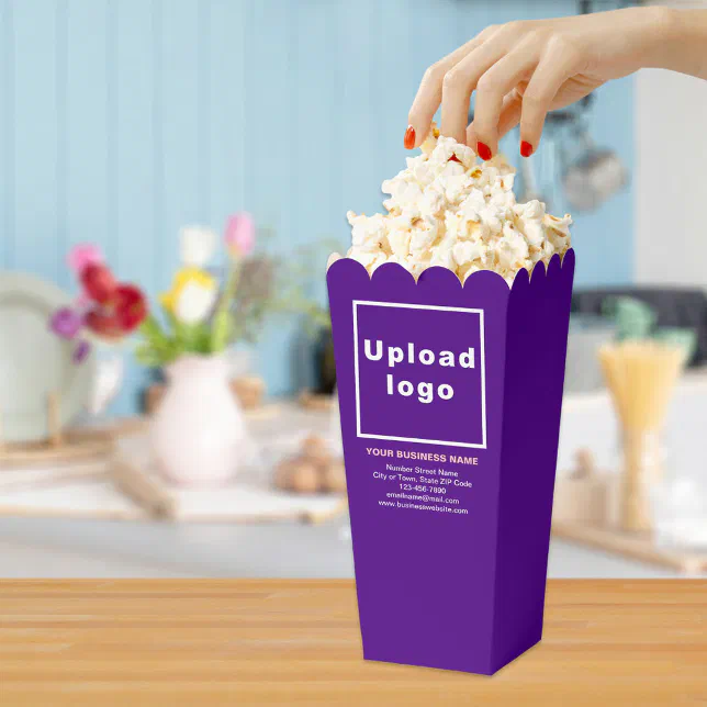 Business Brand on Purple Popcorn Box | Zazzle