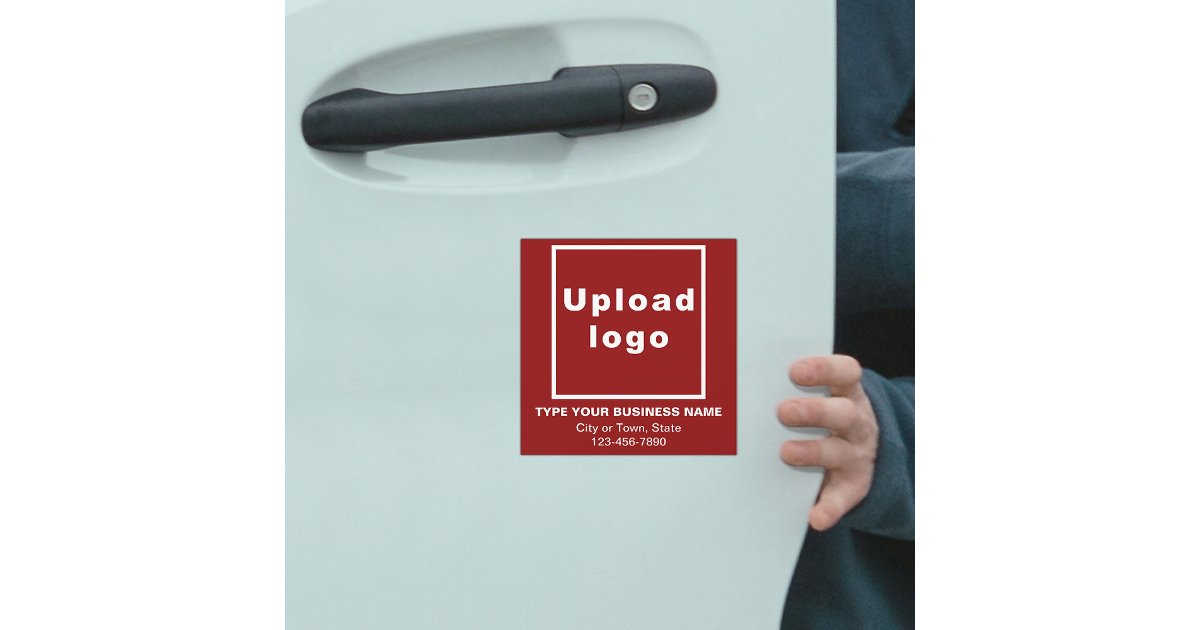 Business Brand on Red Square Car Magnet | Zazzle