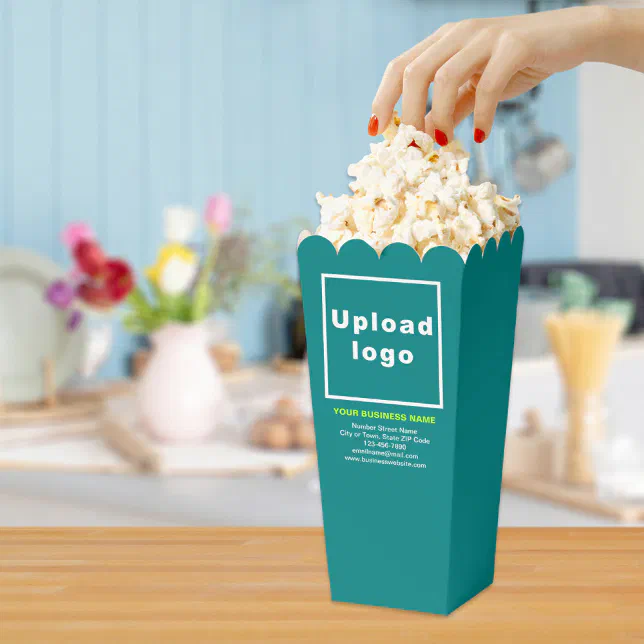 Business Brand on Teal Green Popcorn Box | Zazzle