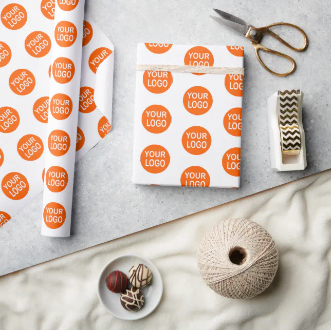 Business Branding Logo Template Wrapping Paper | Zazzle