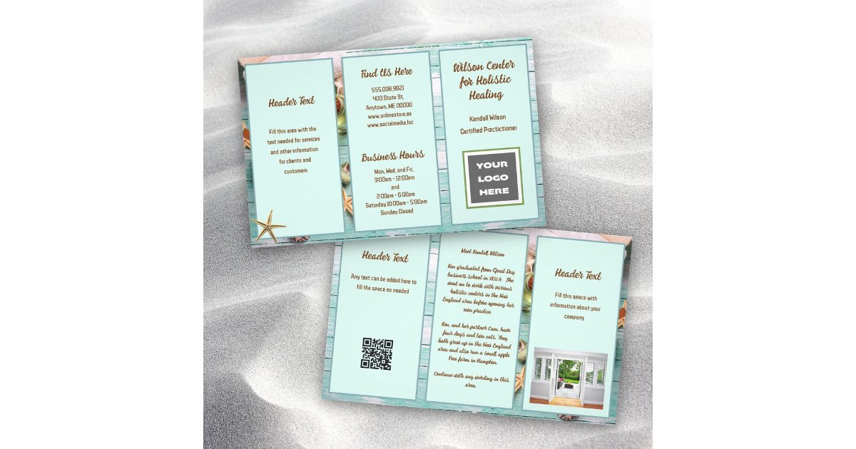 Business Brochure Holistic Blue Wood Spa Flyer | Zazzle