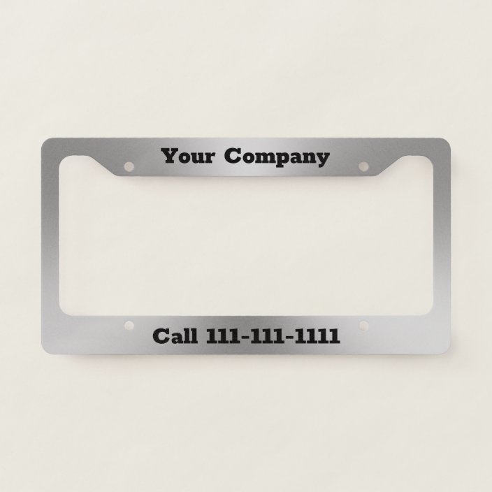 Business Brushed Metal Look Black Text Template License Plate Frame ...