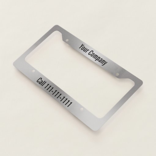 Business Brushed Metal Look Company Advertisement License Plate Frame ...