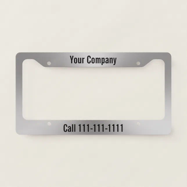 Business Brushed Metal Look Company Advertisement License Plate Frame ...
