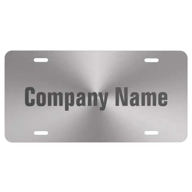 Business Brushed Metal Look Company Name Template License Plate | Zazzle