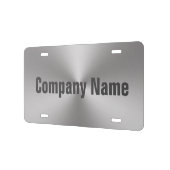 Business Brushed Metal Look Company Name Template License Plate | Zazzle