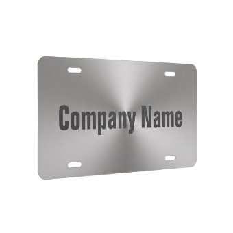 Business Brushed Metal Look Company Name Template License Plate | Zazzle