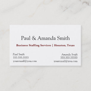 Two Names Business Cards - Business Card Printing | Zazzle