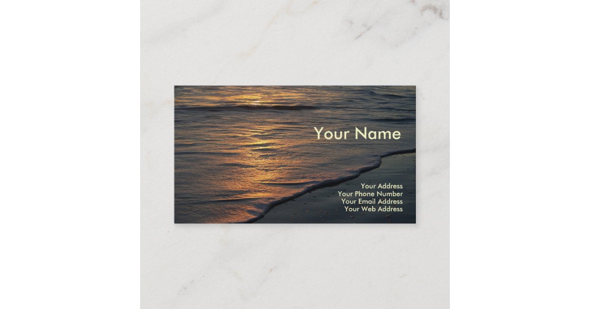 Business Card Beach Sunset | Zazzle