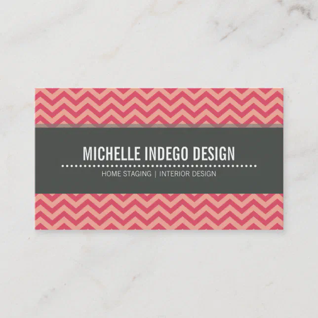 BUSINESS CARD bold bright chevron pattern | Zazzle