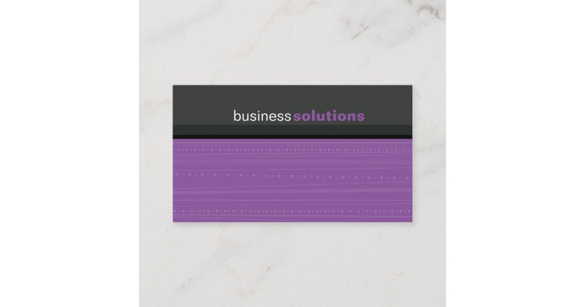BUSINESS CARD bold modern linear purple grey | Zazzle