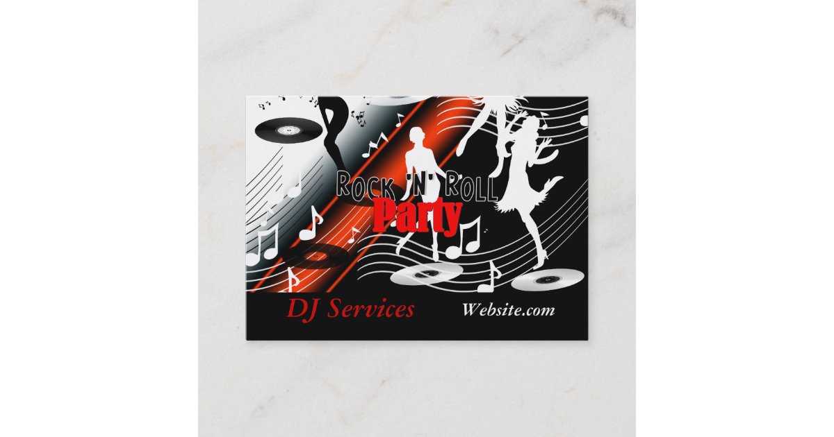 Business Card DJ Disc Jockey Retro Music Party | Zazzle