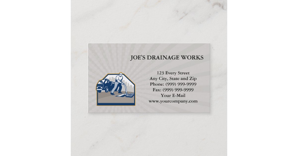 Business card Drainage Unblocking Drain Surgeon Re | Zazzle