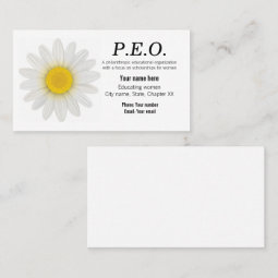 Business card for P.E.O. members | Zazzle