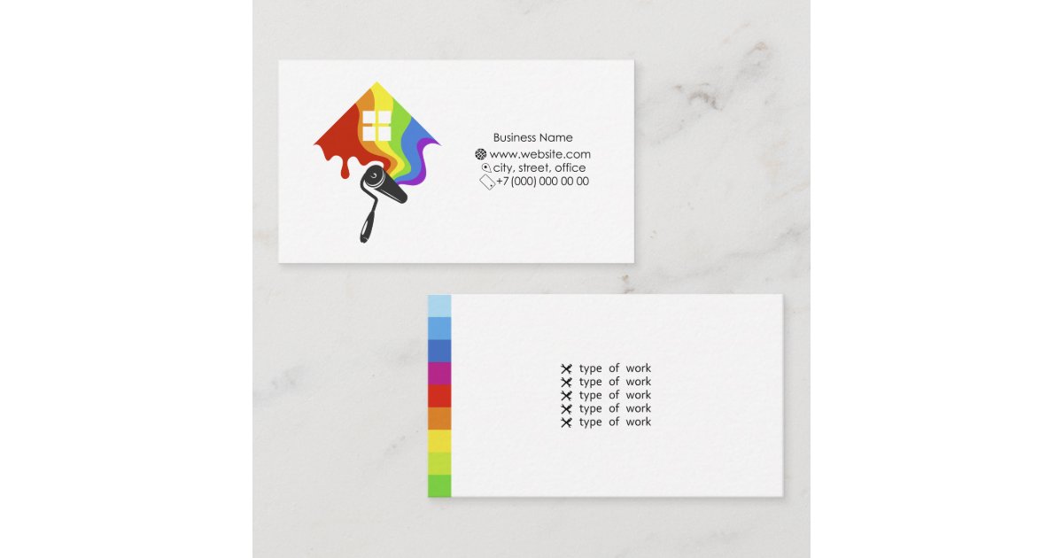 Business card for painter and paint job | Zazzle
