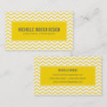 BUSINESS CARD fresh chevron pattern yellow grey | Zazzle