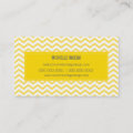 BUSINESS CARD fresh chevron pattern yellow grey | Zazzle