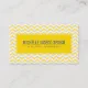 BUSINESS CARD fresh chevron pattern yellow grey | Zazzle