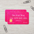 Business Card | Glitter Credit Card Pink | Zazzle