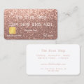 Business Card | Glitter Credit Card Rose Gold | Zazzle