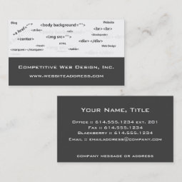 Business Card :: HTML Code Web Design | Zazzle