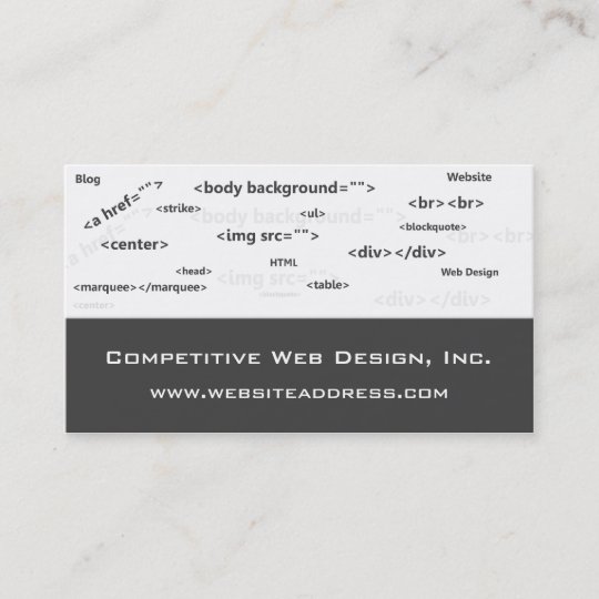 Business Card :: HTML Code Web Design | Zazzle.com