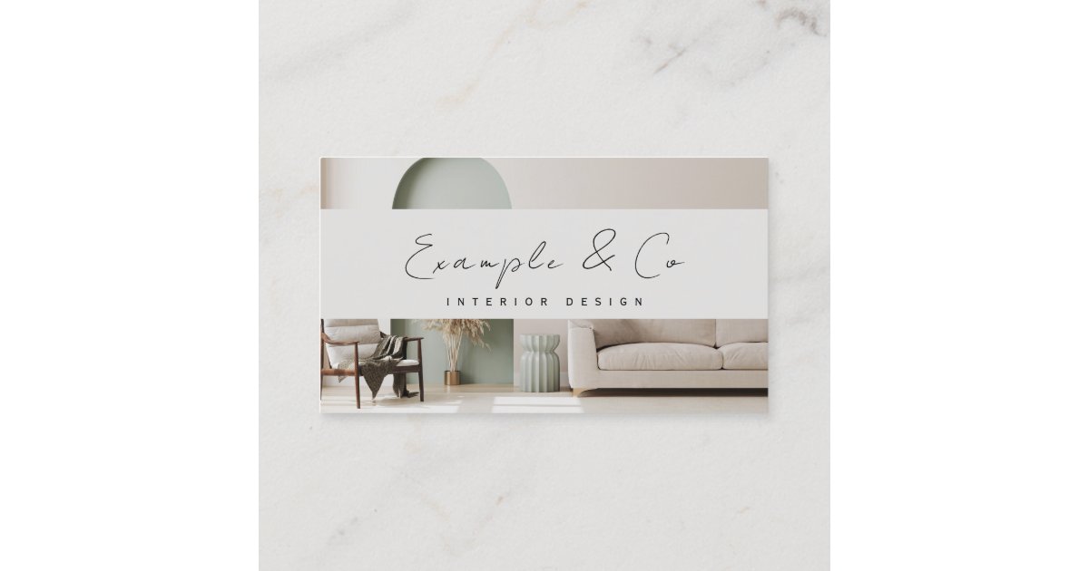 Business Card, Interior Design photo customizable Business Card | Zazzle