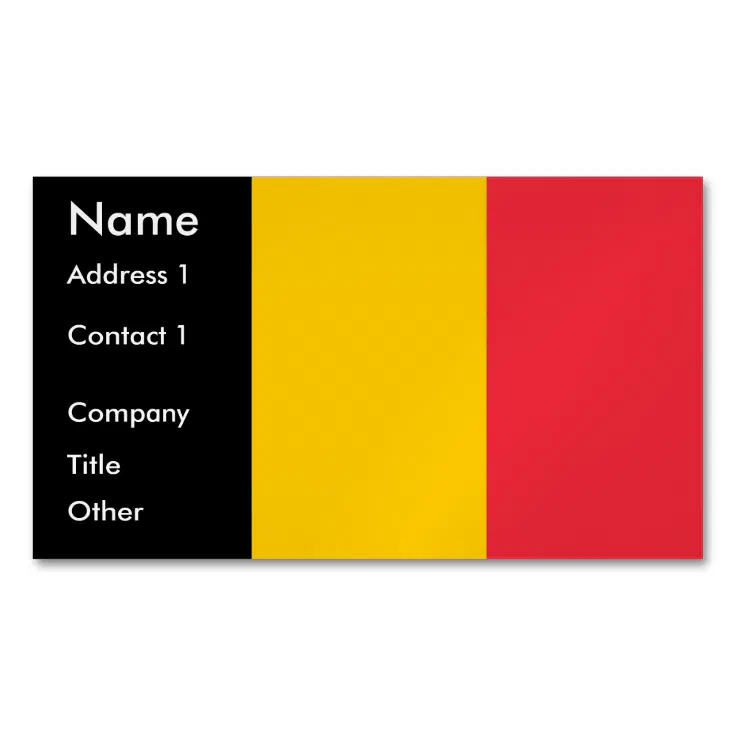 Business Card Magnet with Flag of Belgium | Zazzle