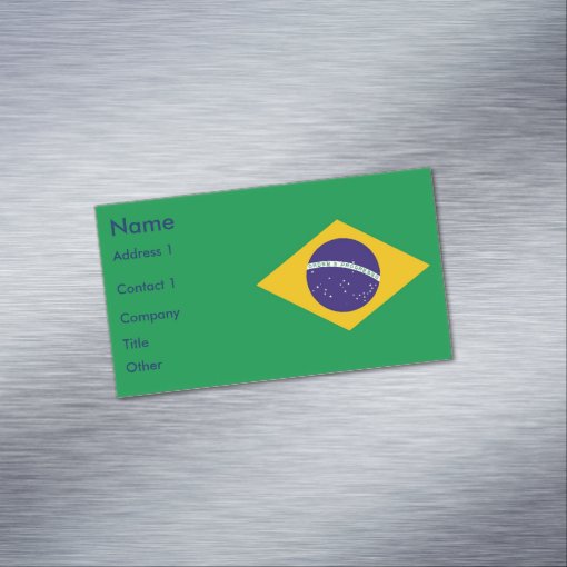 Business Card Magnet with Flag of Brazil | Zazzle