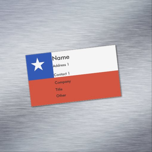 Business Card Magnet with Flag of Chile | Zazzle