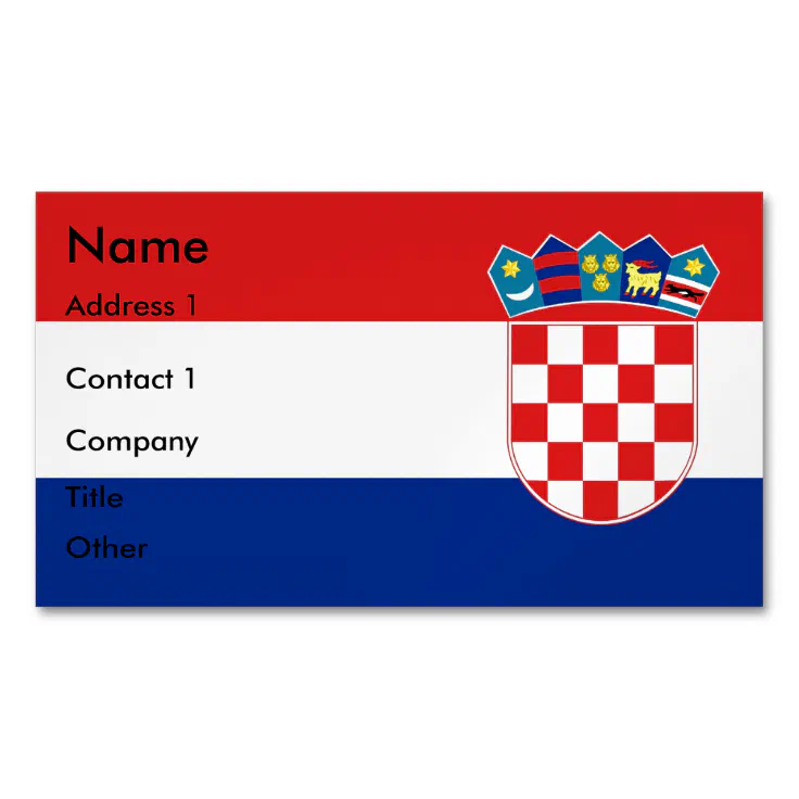 Business Card Magnet with Flag of Croatia | Zazzle