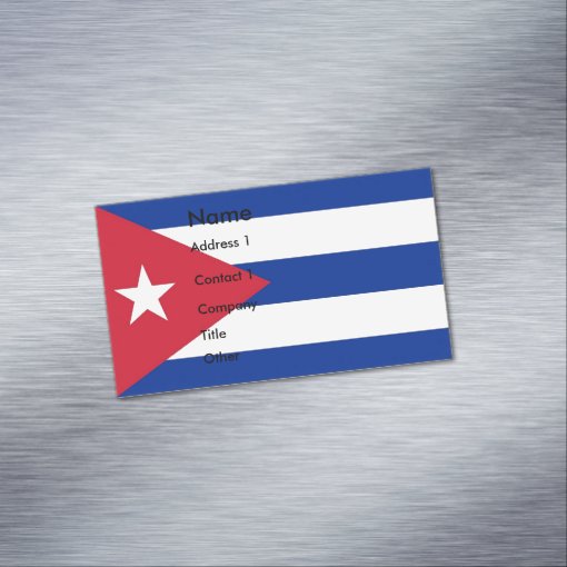 Business Card Magnet with Flag of Cuba | Zazzle