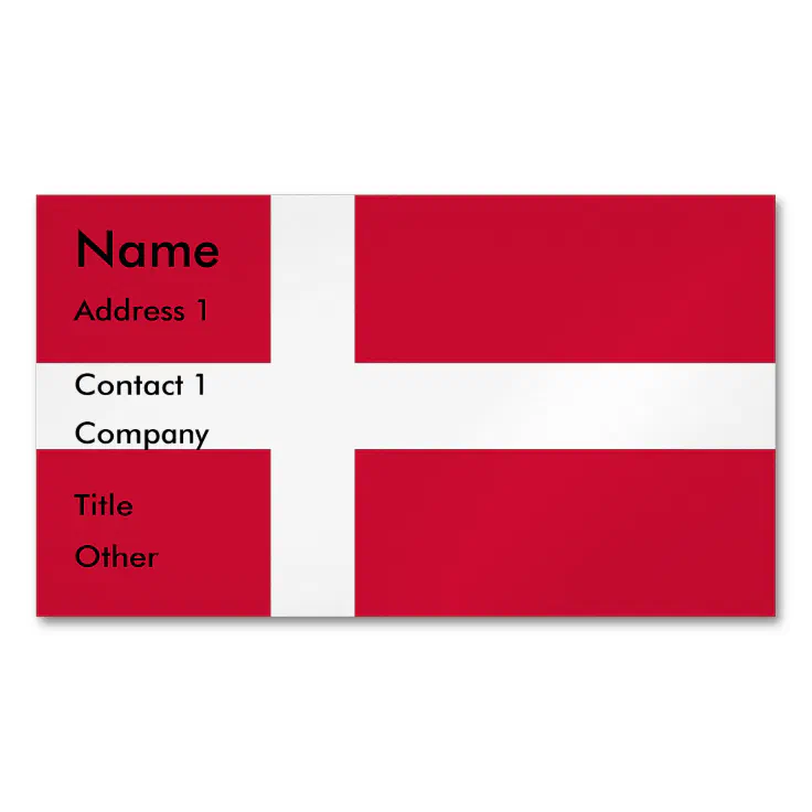 Business Card Magnet with Flag of Denmark | Zazzle