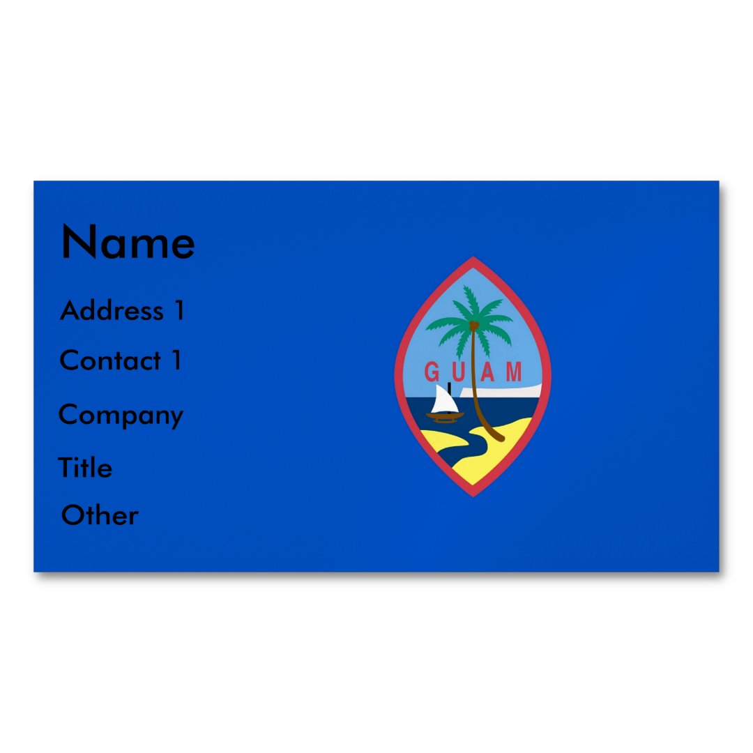 Business Card Magnet with Flag of Guam | Zazzle