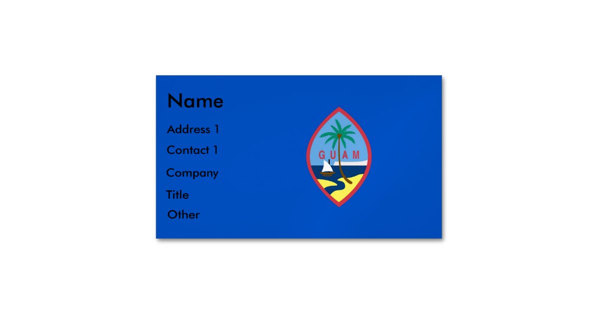 Business Card Magnet with Flag of Guam | Zazzle