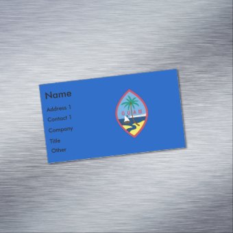 Business Card Magnet with Flag of Guam | Zazzle