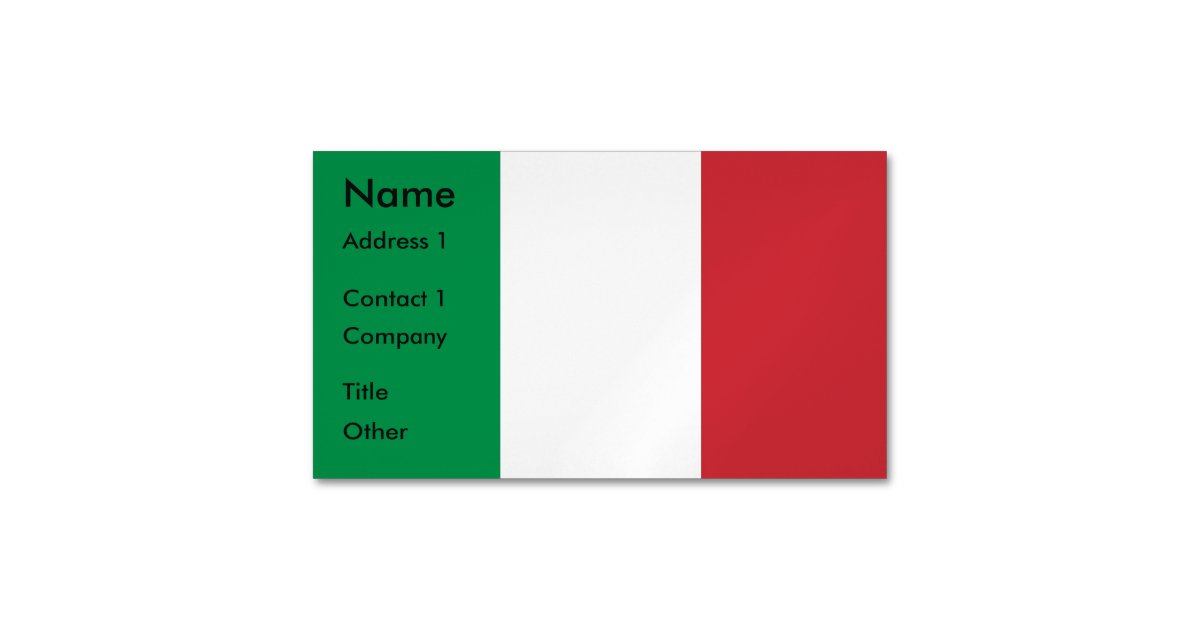 Business Card Magnet with Flag of Italy | Zazzle