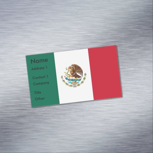 Business Card Magnet with Flag of Mexico | Zazzle