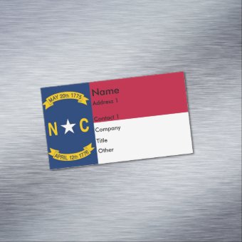 Business Card Magnet with Flag of North Carolina | Zazzle