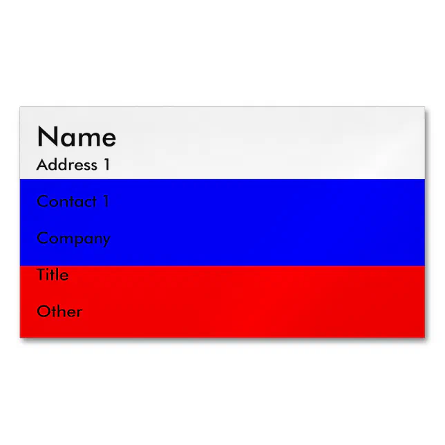 Business Card Magnet with Flag of Russia | Zazzle