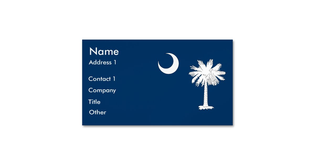 Business Card Magnet with Flag of South Carolina | Zazzle