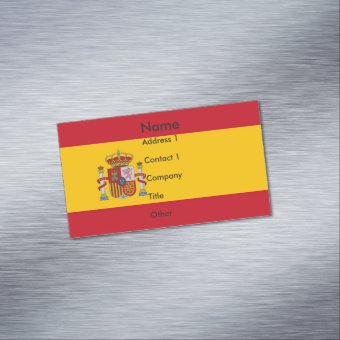 Business Card Magnet with Flag of Spain | Zazzle
