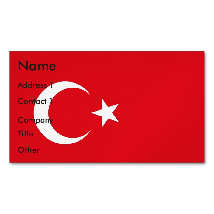 Business Card Magnet with Flag of Turkey | Zazzle.com