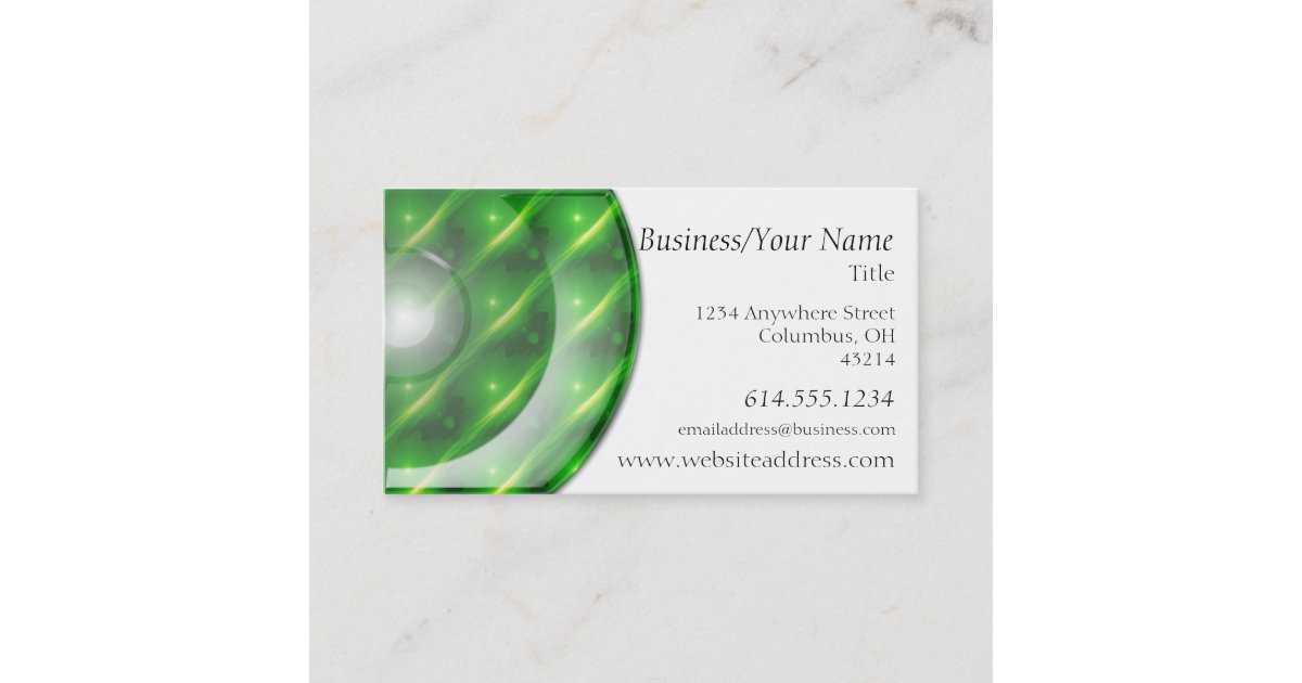 Business Card :: Neon Green Plastic Disc | Zazzle
